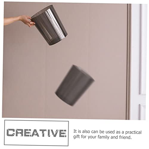 STOBOK 2pcs Decorative Kitchen Wastebasket Cans Bathroom Container Offices Paper Small Translucent Ash-bin Lidless Unique for Clear Bucket Bag Large Basket Uncovered Black Pot Bedrooms