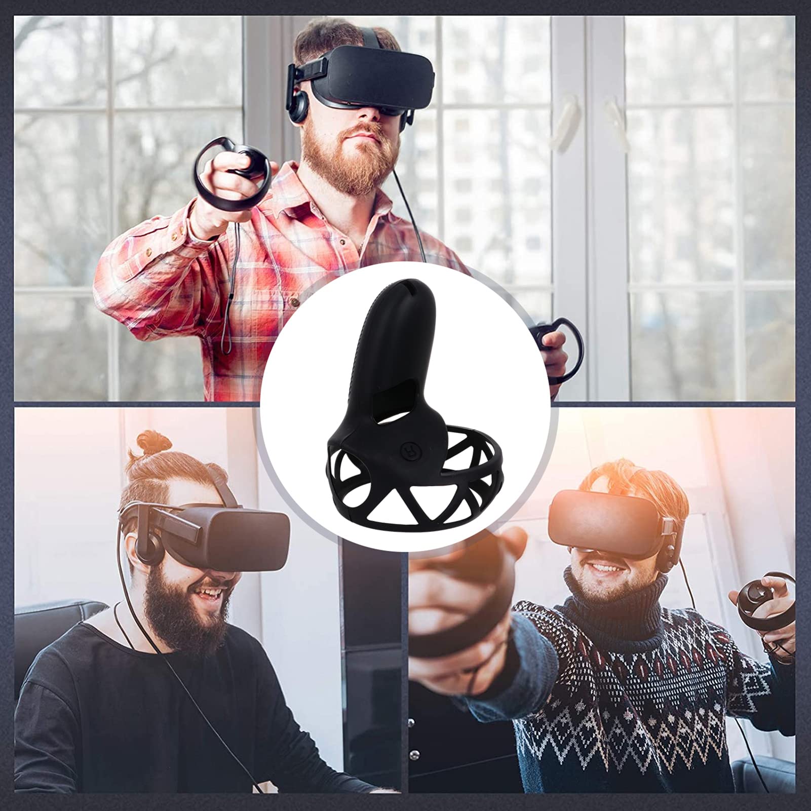 Hemobllo 1 Pair vr Glasses Accessories 2 Knuckle Strap VR Touch Controller Grip Covers vr Controller 2 Hand Straps VR Sleeves Touch Controller Covers Replace Handle Box Silica Gel