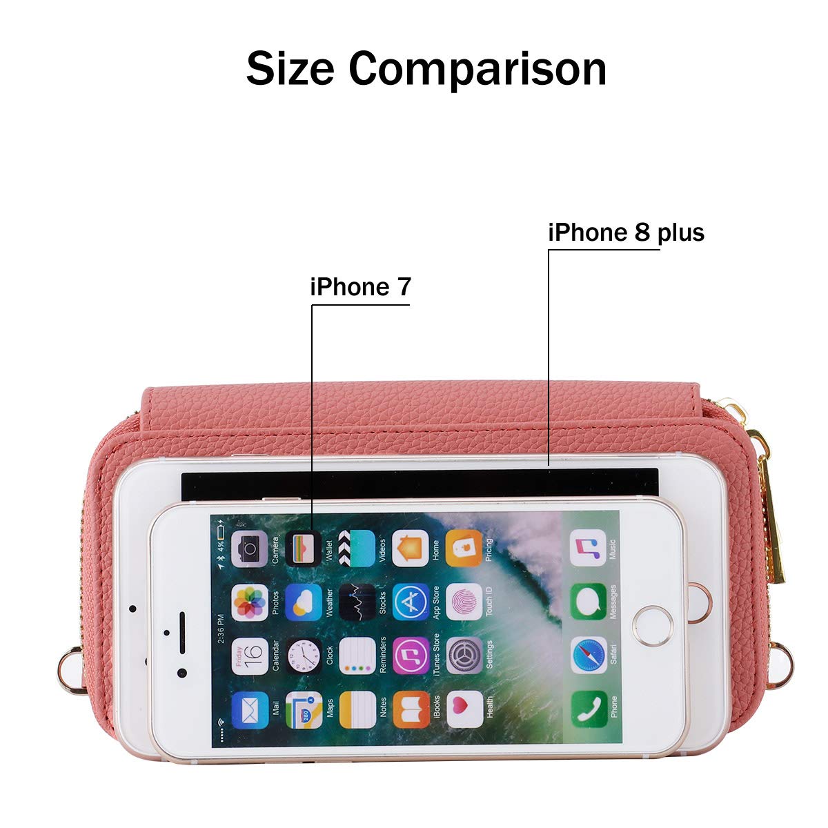 HAWEE Wristlet Clutch Wallet for Women Shoulder Bag with Chain Strap Cell Phone Purse, Watermelon Red
