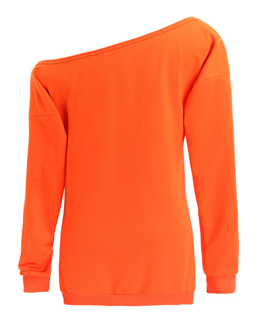 GSVIBK Womens Halloween Sweatshirts Halloween Pumpkin Face Long Sleeve Sweatshirts Off Shoulder Halloween Shirts 97-Orange XL