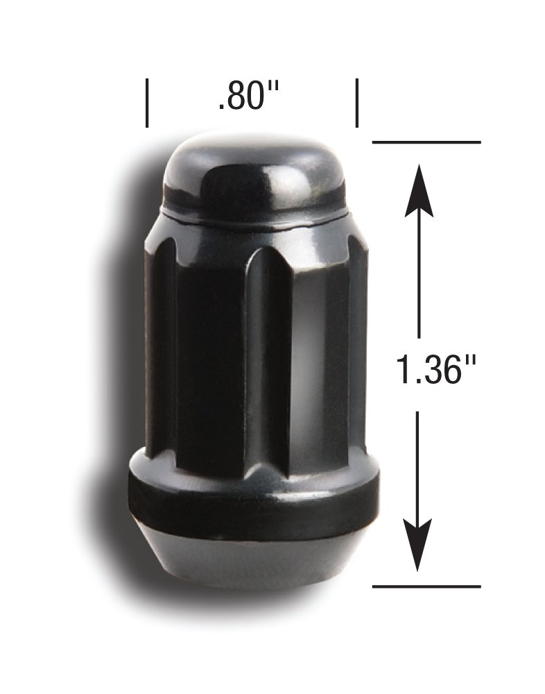 Gorilla Automotive 21133BC Small Diameter Acorn Black 5 Lug Kit (12mm x 1.50 Thread Size) - Pack of 20