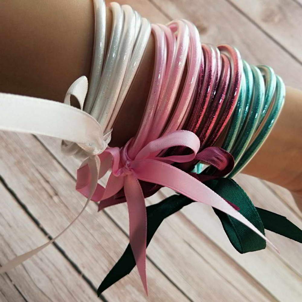 HIIXHC Glitter Jelly Bangles Bracelets for Women Set Birthday,Mother's Day Gifts
