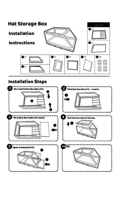 The CapBox 2.0 (2 Pack Clear) Hat Organizer for Baseball Caps, Stackable Sliding Tray Hat Rack & Hat Holder Hat Hanger Cap Storage Container 2 Yr. Warranty Fits 12-17 Caps Sliding Tray & Stopper