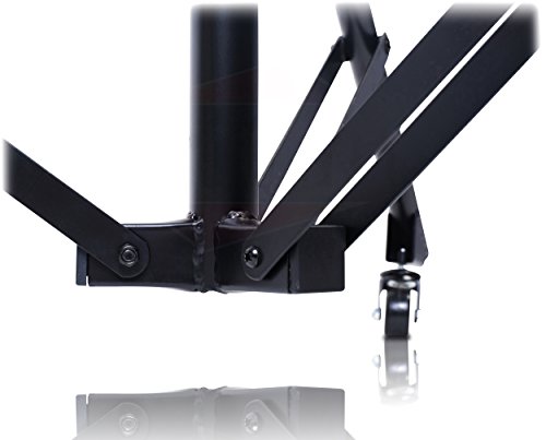 GRIFFIN Professional Studio Microphone Boom Stand with Casters | Extended Height Recording Mic Holder Tripod on Wheels | Tall Telescoping Arm Mount & Retractable Legs for Vocals, Choir, Overhead Drums