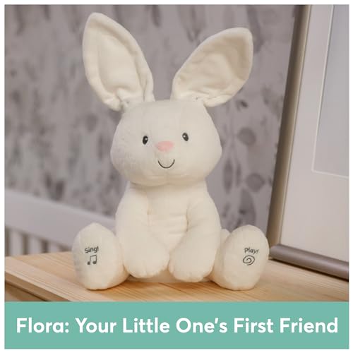 GUND Baby Flora The Bunny Animated Plush, Singing Stuffed Animal Toy for Ages 0 and Up, Cream, 12" (Styles May Vary)