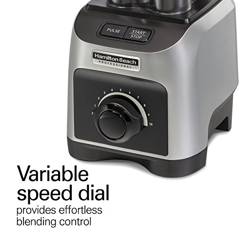 Hamilton Beach Professional 1800W Blender with 64oz BPA Free Jar, Variable Speed Dial for Puree, Ice Crush, Shakes and Smoothies, Silver (58800)