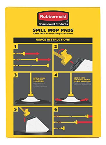 Rubbermaid Commercial Disposable, Highly Absorbant Spill Mop Pads for Spill Mop 2031093, Gray (2017059)(10-Pack)