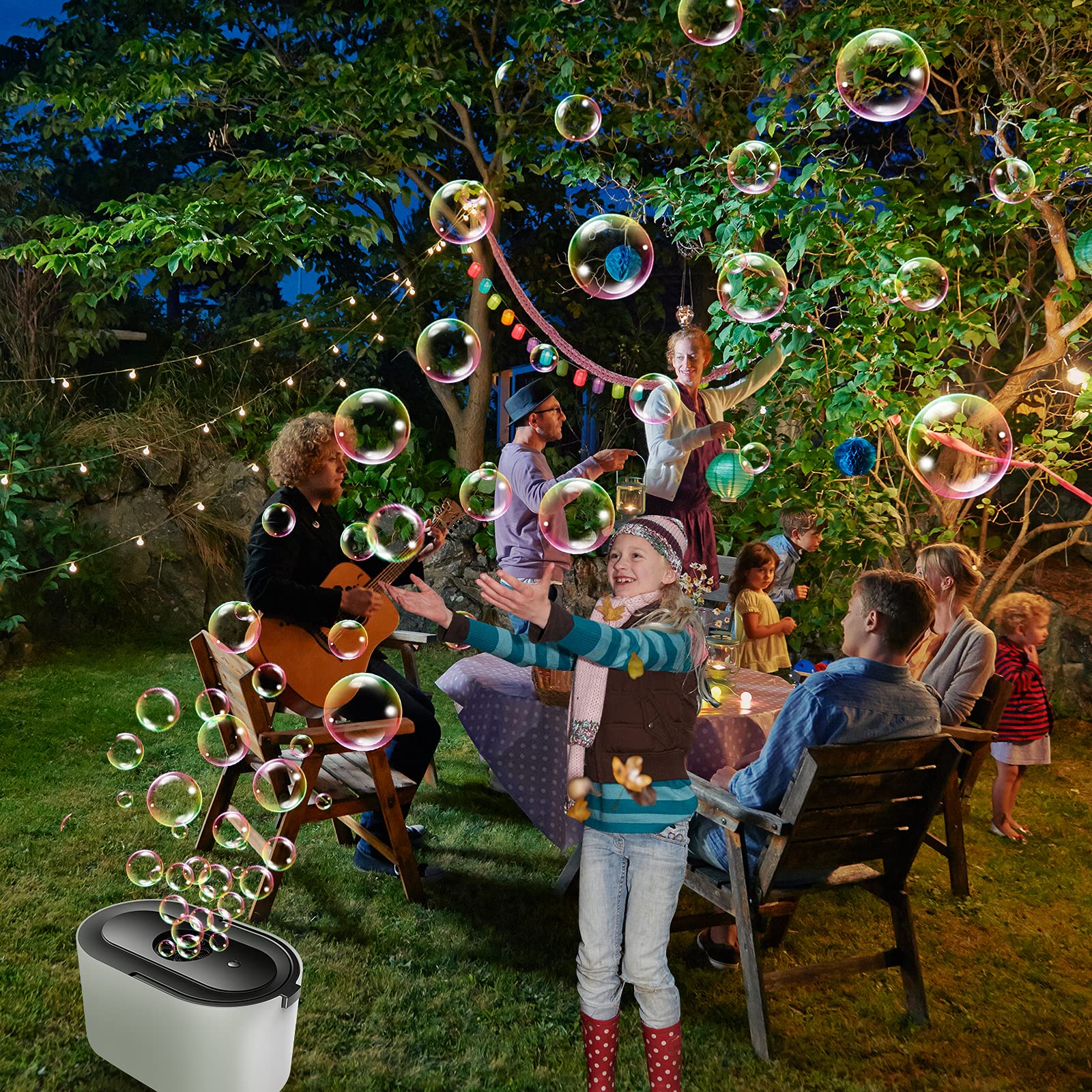 JoinJoy Bubble Machine Bubbles No Spills Bubble Blower Automatic Bubble Machine for Kids and Adults 3500 Bubbles/Min Ideal for Parties, Wedding, Birthday