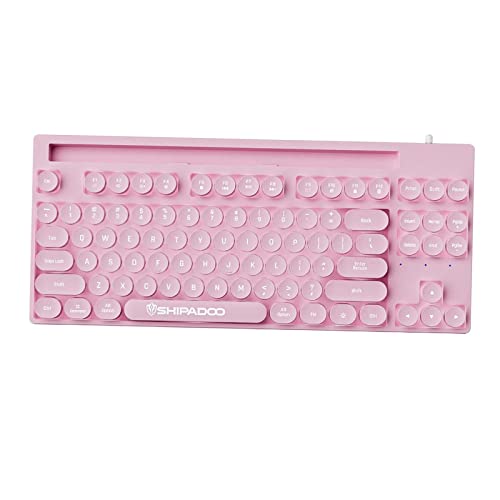 Ronyme Mechanical Gaming Keyboard Delicate Touch Replacement Plug and Play Wired Keypad for Desktop, Pink