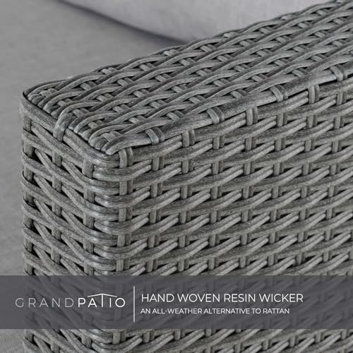 Grand patio Wicker Patio Furniture Set, Outdoor Conversation Set, Modular Sectional Sofa Set with Thick Cushions for Backyard Garden Poolside(Right Armrest Love Seat)