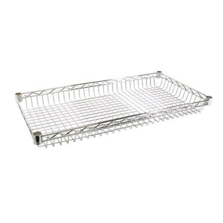 Omega 2 Tier Wire Basket Utility Cart - Chrome - 18" Deep x 36" Wide x 39" High