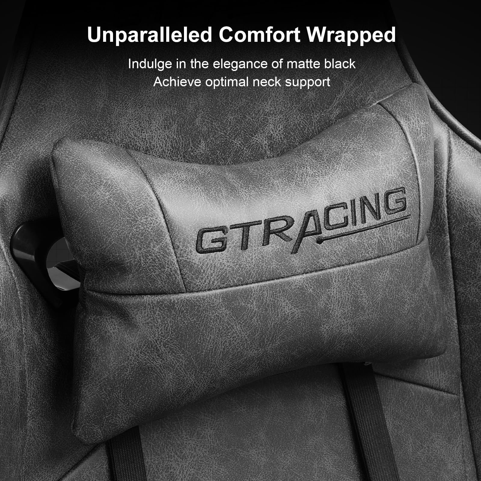 GTRACING Gaming Chair with Footrest Big and Tall Office Executive Chair Heavy Duty Adjustable Recliner with Headrest Lumbar Support Cushion Desk Chair (Dark Gray)