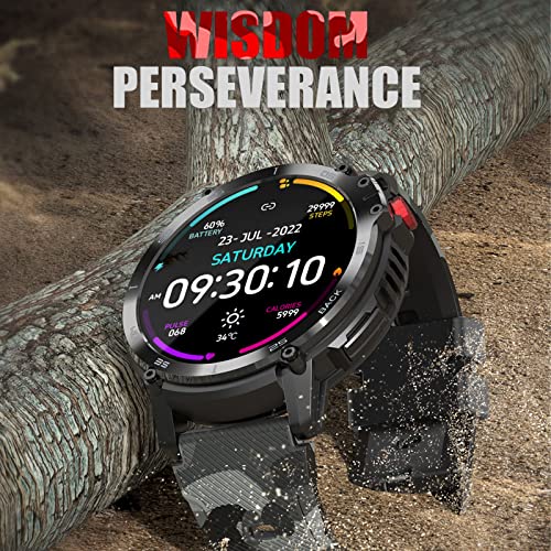 RollsTimi Men's Smartwatch 1.6" HD Touchscreen with Bluetooth Calling Fitness Tracker Heart Rate Pedometer Watch 24 Sport Modes, 3ATM Outdoor Waterproof Watch Android iOS