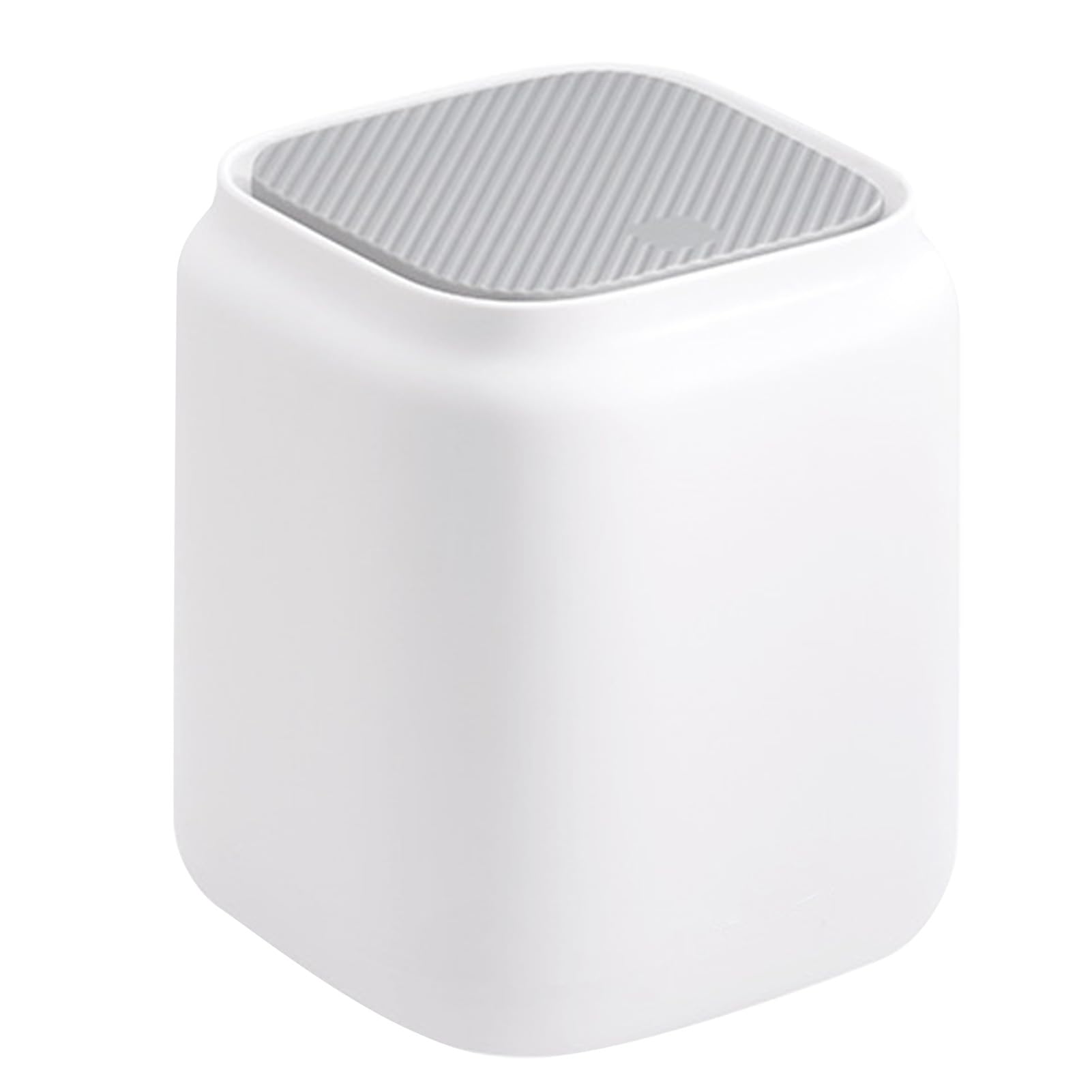 VIVIDPLOT Desktop Garbage Can Office Press Top Mini Trash Can Waste Basket with Lid for Home Bedroom Study (White)