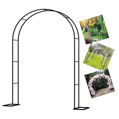 Strong Plant Support Archway Garden Arch with Base Strong Stable Metal Steel Frame Climbing Plants Arch Trellis Rose Flower Arch Indoor Outdoor Arbor Pergola Arbor Self Assembly 220/230cm High (Color