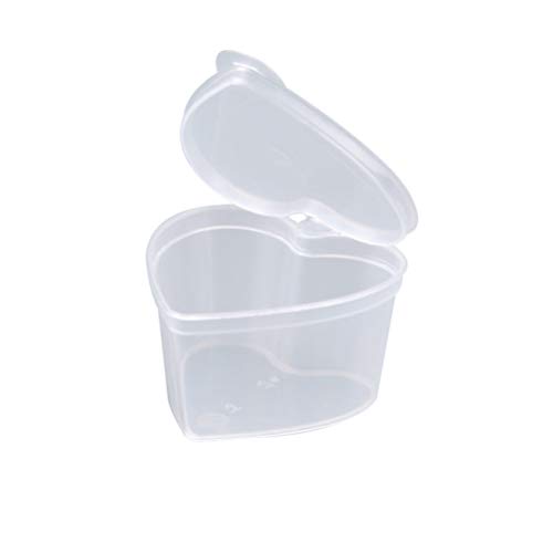 Sewroro Heart Shaped Storage Containers: 25PCS Transparent Plastic Boxes Heart Shaped Leakproof Containers with Lids for Liquid Foam Ball Soft Clay Snack Valentines Day Favor