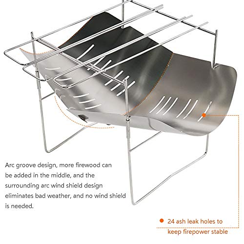 HALOU Mini Stainless Steel Barbecue Camping Stove Cooking Rack Foldable Charcoal BBQ Grill Holder Set Portable Outdoor Picnic Gear