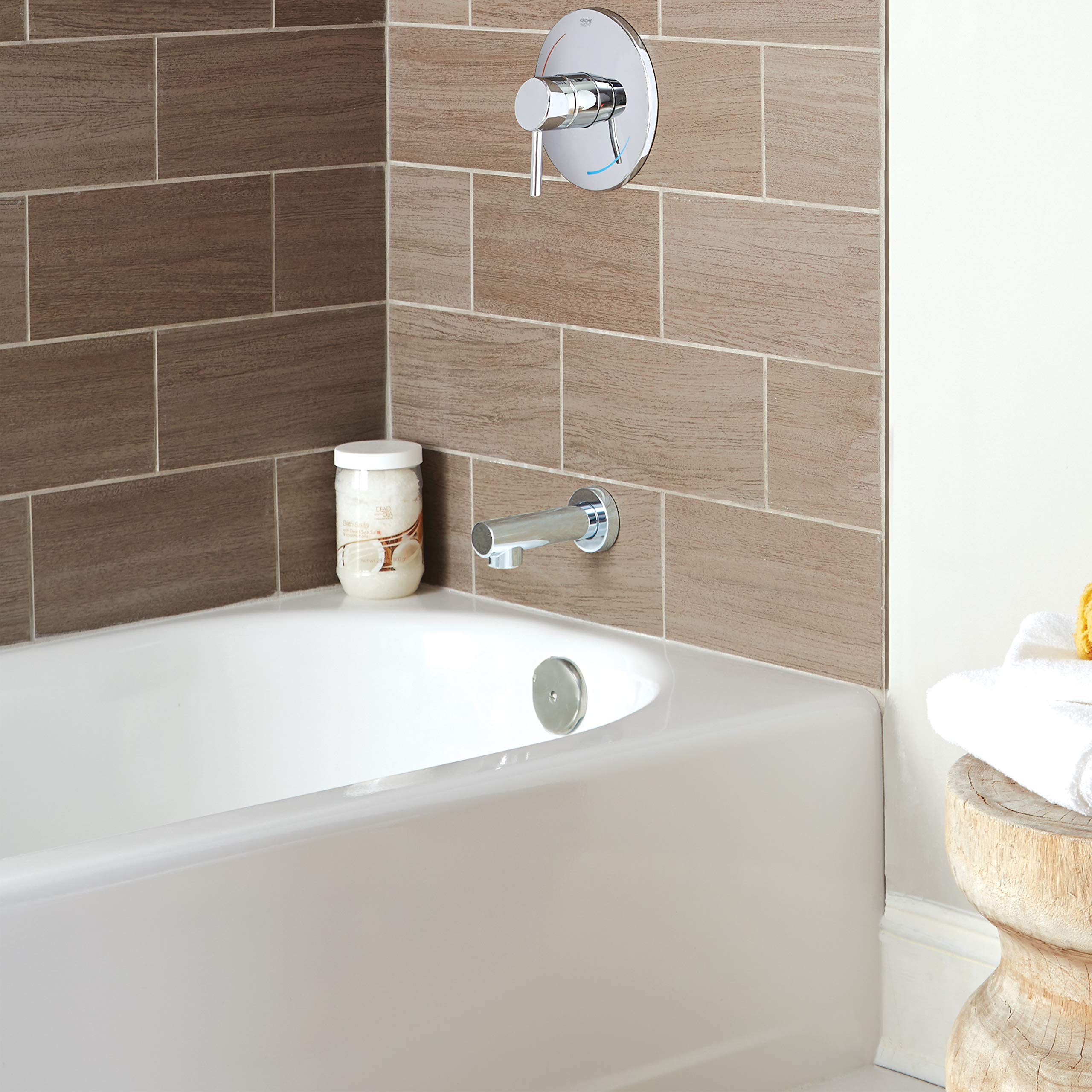 GROHE 13274001 Concetto Bathtub Faucet Tub Spout, Brass, Starlight Chrome