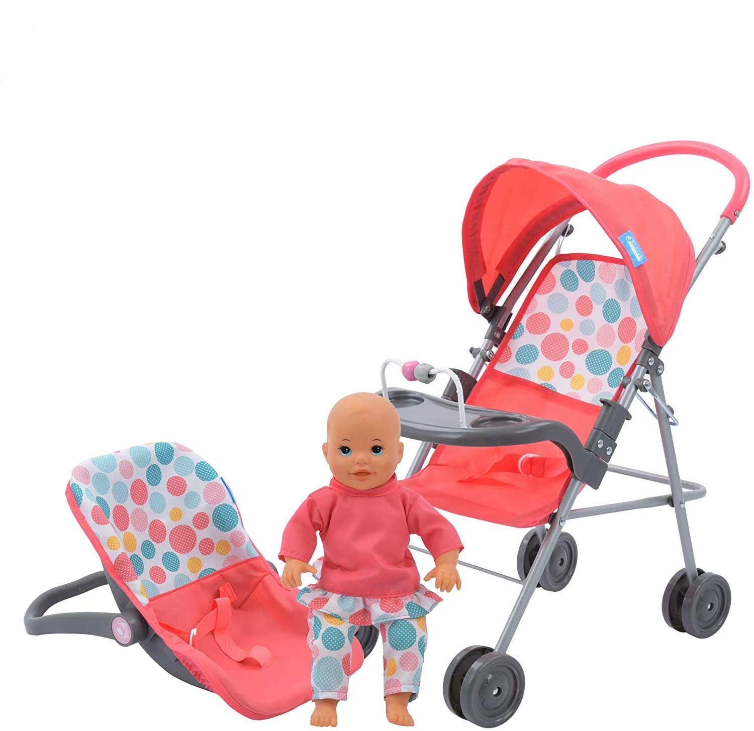 Hauck 14 inch Baby Doll Travel System with Doll Car Seat and Stroller Featuring Canopy and Play Tray