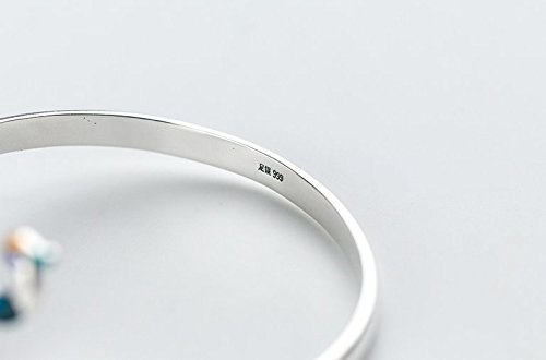Helen de Lete Coloful Peacock Phoenix Wonder Bird 925 Sterling Silver Open Ring/Bracelet (Bracelet)