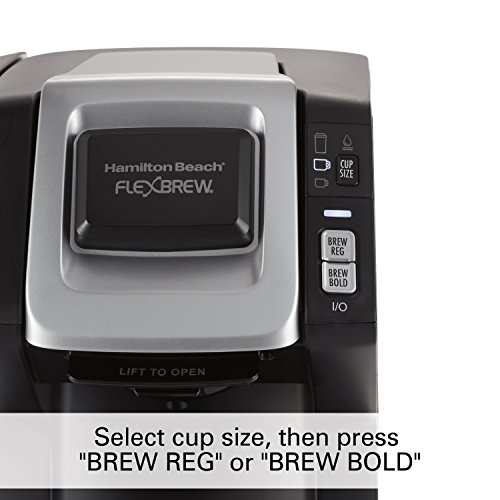 Hamilton Beach 49975 FlexBrew Single Serve Maker with 40 oz. Reservoir, Compatible with K-Cup Packs or Ground Coffee, 3 Brewing Sizes, Black