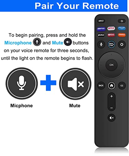Voice Remote for Vizio Smart TV, XRT260 Remote Replacement for All Vizio LED LCD HD 4K UHD HDR Smart TVs with Shortcut Keys HBO Max, Netflix, Prime Video, Pluto, iHeart Radio, Crackle, Watchfree
