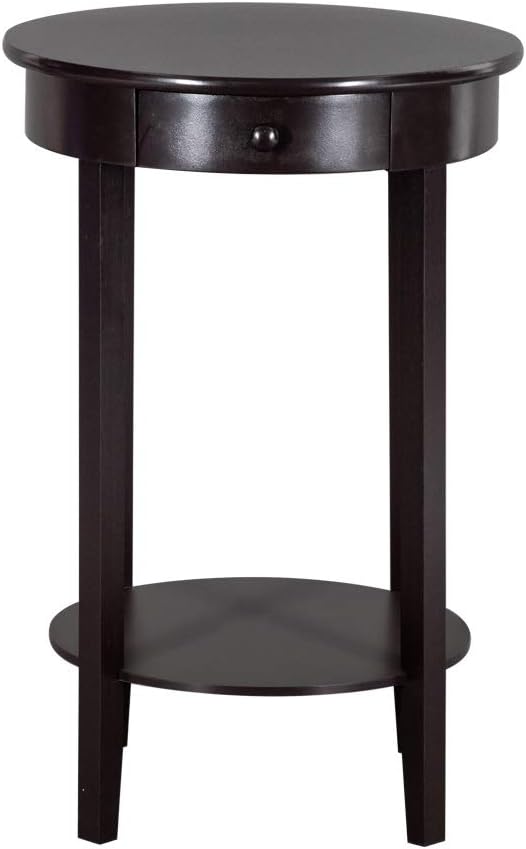 RLZCFF 47x47x71CM Simple Round with Drawer Side Coffee Table Side Table End Table Brown for Livng Room