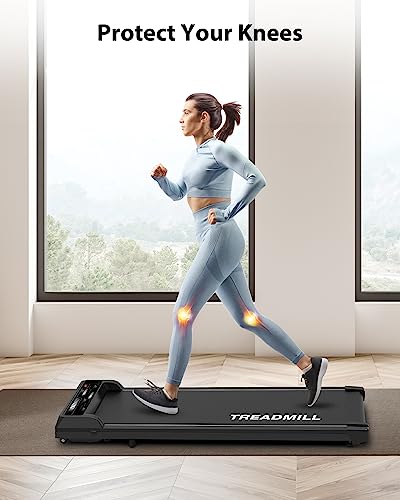Walking Pad Treadmill Under Desk for Home/Office, Portable Walking Treadmill 2.25HP, Walking Jogging Machine Remote Control with 265 lbs Weight Capacity