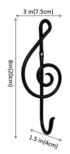 Purpledip Iron Door Wall Hook Hanger Music Note: for Clothes Keys Chimes Photos Decoration (12459B)