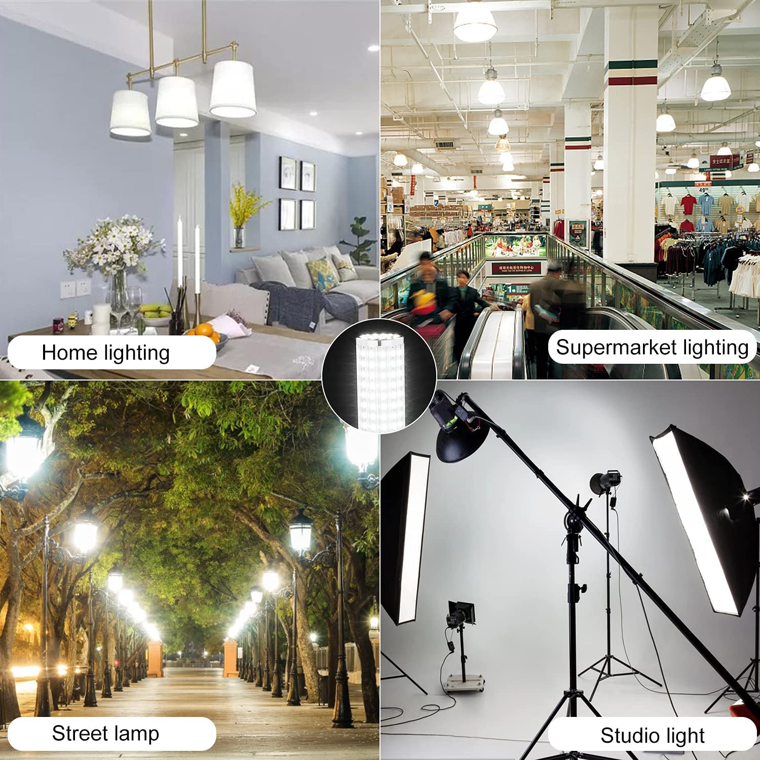 HengBo 40W LED Corn Light Bulb, 150W Equivalent E26 Medium Screw Base 6500K Daylight Non-Dimmable LED Studio Light Bulb Lamp for Garage Warehouse Factory Photography Video Studio Lighting