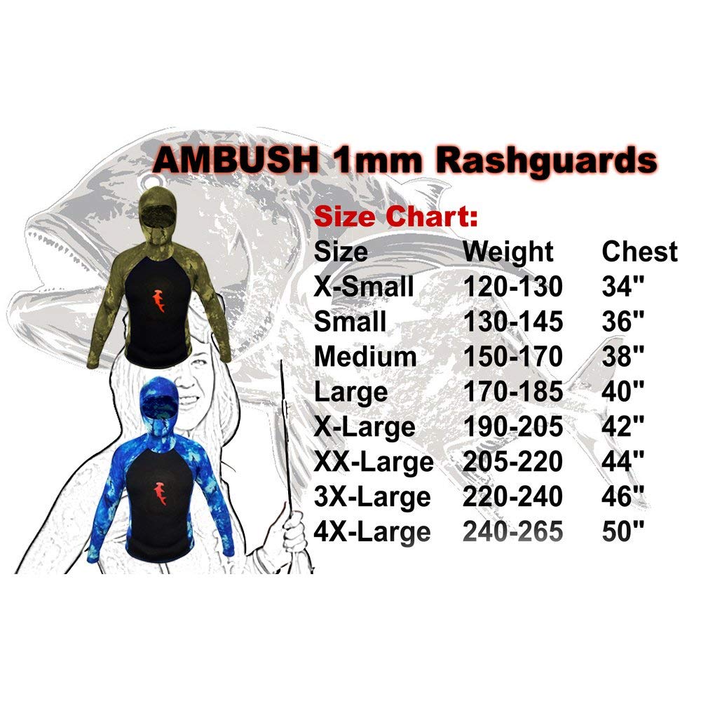 Hammerhead Spearguns - Ambush Long Sleeve Rashguard w/Hood - HH Camo Green - Large