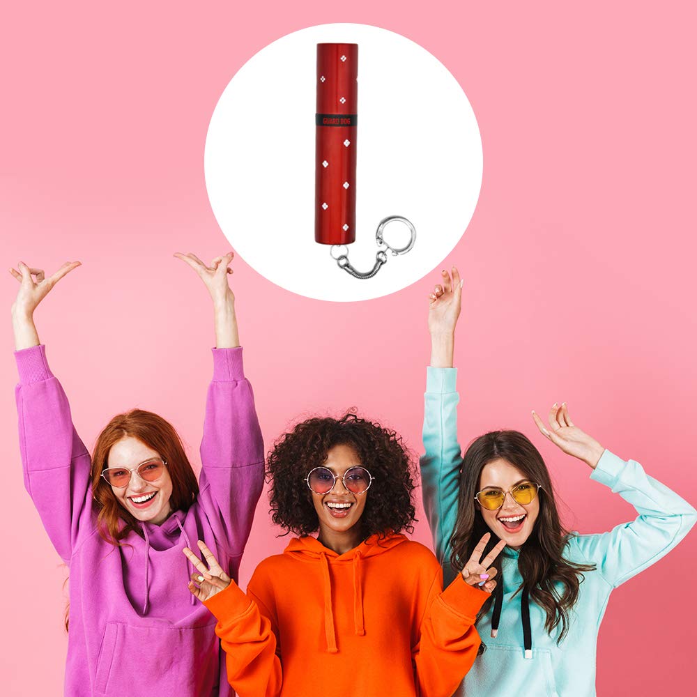 Guard Dog Security Elektra Lipstick Stun Gun for Women, Maximum Voltage - Police Strength, 100 Lumen Flashlight. Keychain. Rechargeable. Wall Charger Included (2-Pack Red)