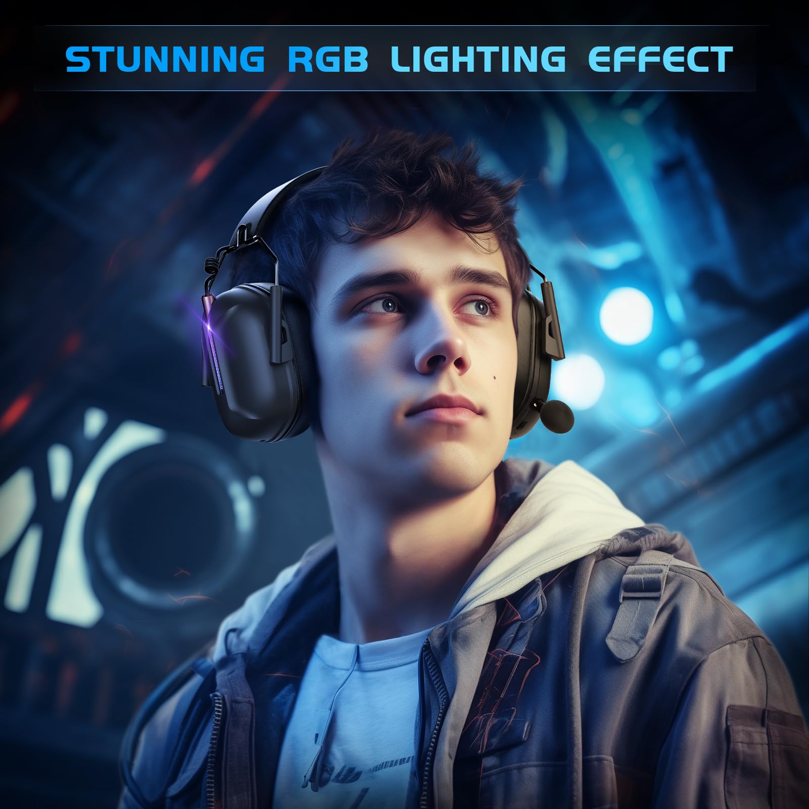 Gvyugke Wireless Gaming Headphones for PS5, 2.4GHz USB Gaming Headset with Microphone for PS4, PC, Nintendo Switch, Mac, Computer, Bluetooth 5.2 Gaming Headset, Ergonomic Design, 40H Battery (Black)