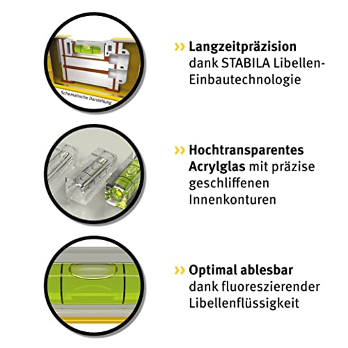 Stabila 16670/0 25 cm"Torpedo Type 81 SV REM W360" Spirit Level With Bag - Yellow/Black