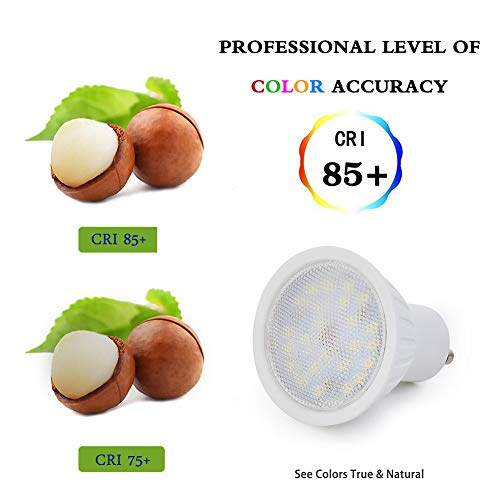 GU10 LED Bulbs Dimmable 7W - Warm White 2700K,Recessed Light Bulb(65W Halogen Bulb Equivalent),MR16 Shape,120°Angle BeamSmall Flood Light Bulbs Indoor Track Lighting Lamp - 6 Pack