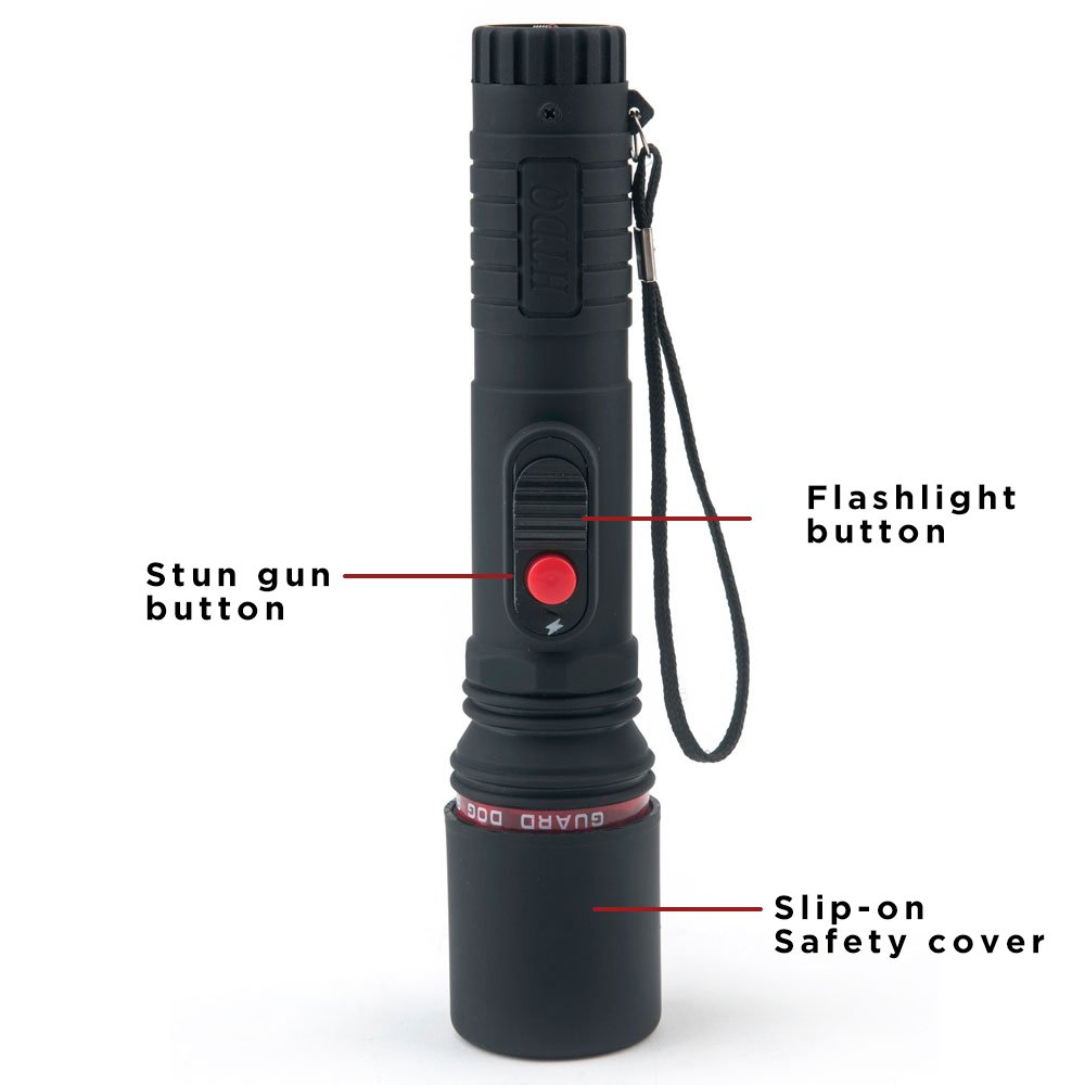 Guard Dog SG-GDI6000BK Inferno Dual Spark Stun Gun Flashlight, MAX Volts, Ultra Bright LED Bulb, Rechargeable