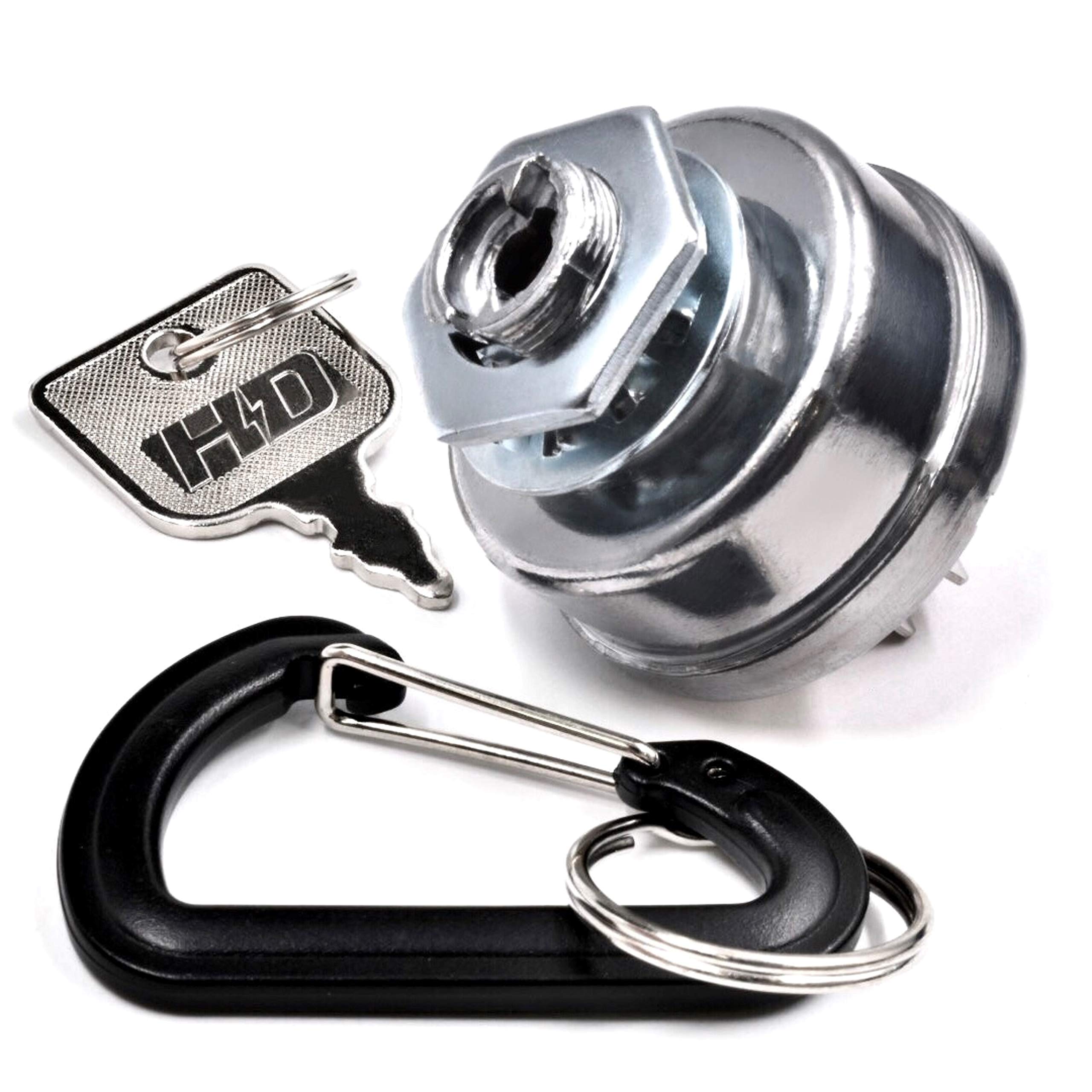 HD Switch Starter Ignition Switch Replaces John Deere AM119111, STX38 (Black Deck) STX46, Sabre Scotts S1642 SN#0-035000 S1742, S2046 SN#0-30000 - Ultimate Dual Protection Upgrade - 2 Keys & Carabiner