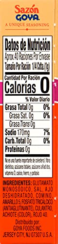 Goya Foods Sazón Seasoning with Coriander & Annatto, 1.41 Ounce