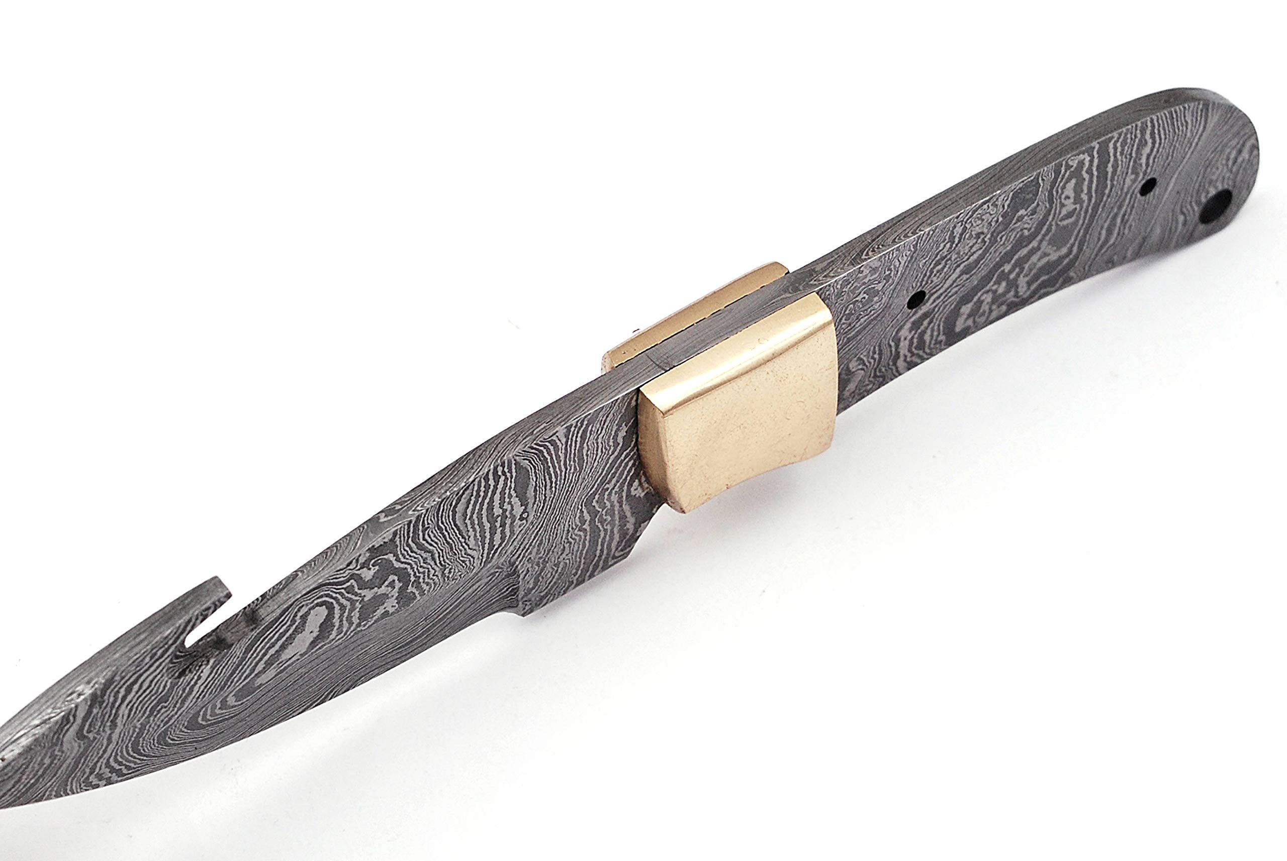 Hand Forged Damascus Steel Blank Blade 7.50" Guthook Hunting Knife Making Supplies by CANUSA | AB43