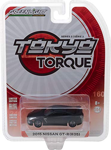 Greenlight 29900-F Tokyo Torque Series 2-2015 GT-R (R35) - Matte Black 1:64 Scale