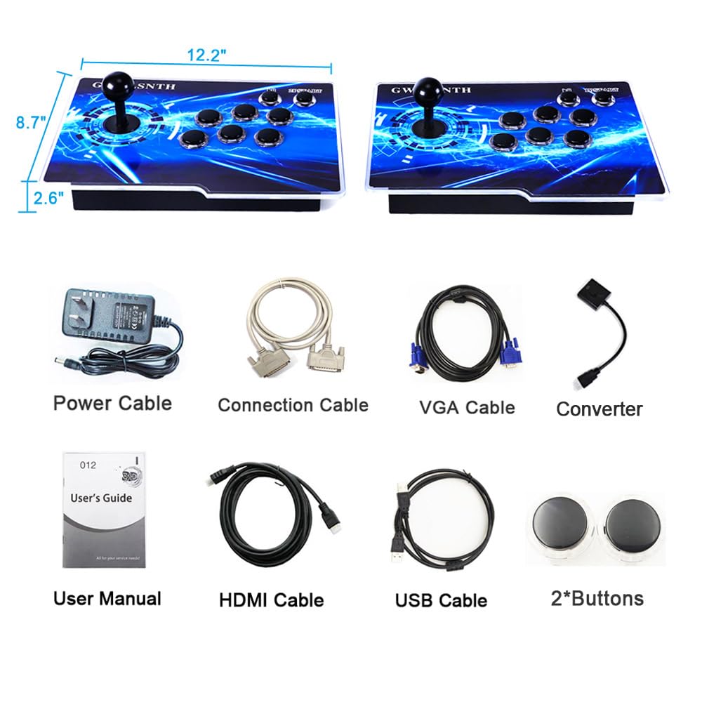 GWALSNTH 8000 Games in 1 Pandora's Box with WiFi Arcade Game Console, 3D Games,1280x720 Full HD,Support 4 Players,Search/Hide/Save/Load/Pause Games …
