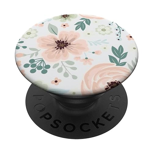 Pink Floral Pattern Phone Popper PopSockets Standard PopGrip
