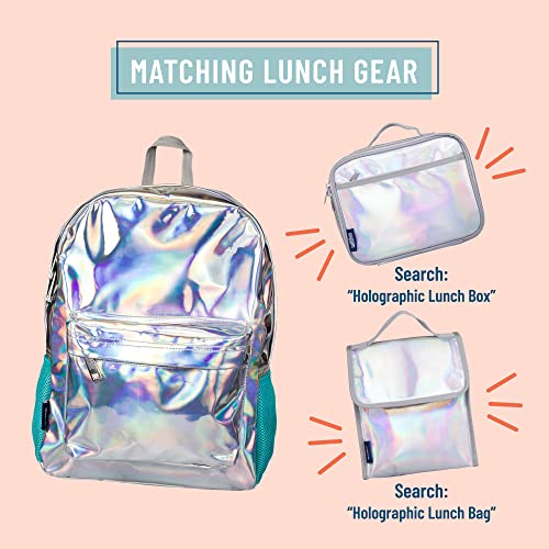 Wildkin 16-Inch Kids Backpack for Boys & Girls, Perfect for Elementary School Backpack, Features Padded Back & Adjustable Strap, Ideal Size for School & Travel Backpacks (Holographic)