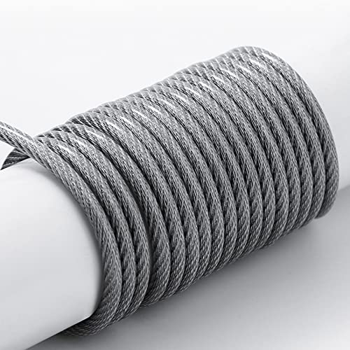 Vousile 50ft Clothesline Outdoor, 50' Stainless Steel Clothesline Wire Kit Heavy Duty Clotheslines Rope for Camping Travel Drying