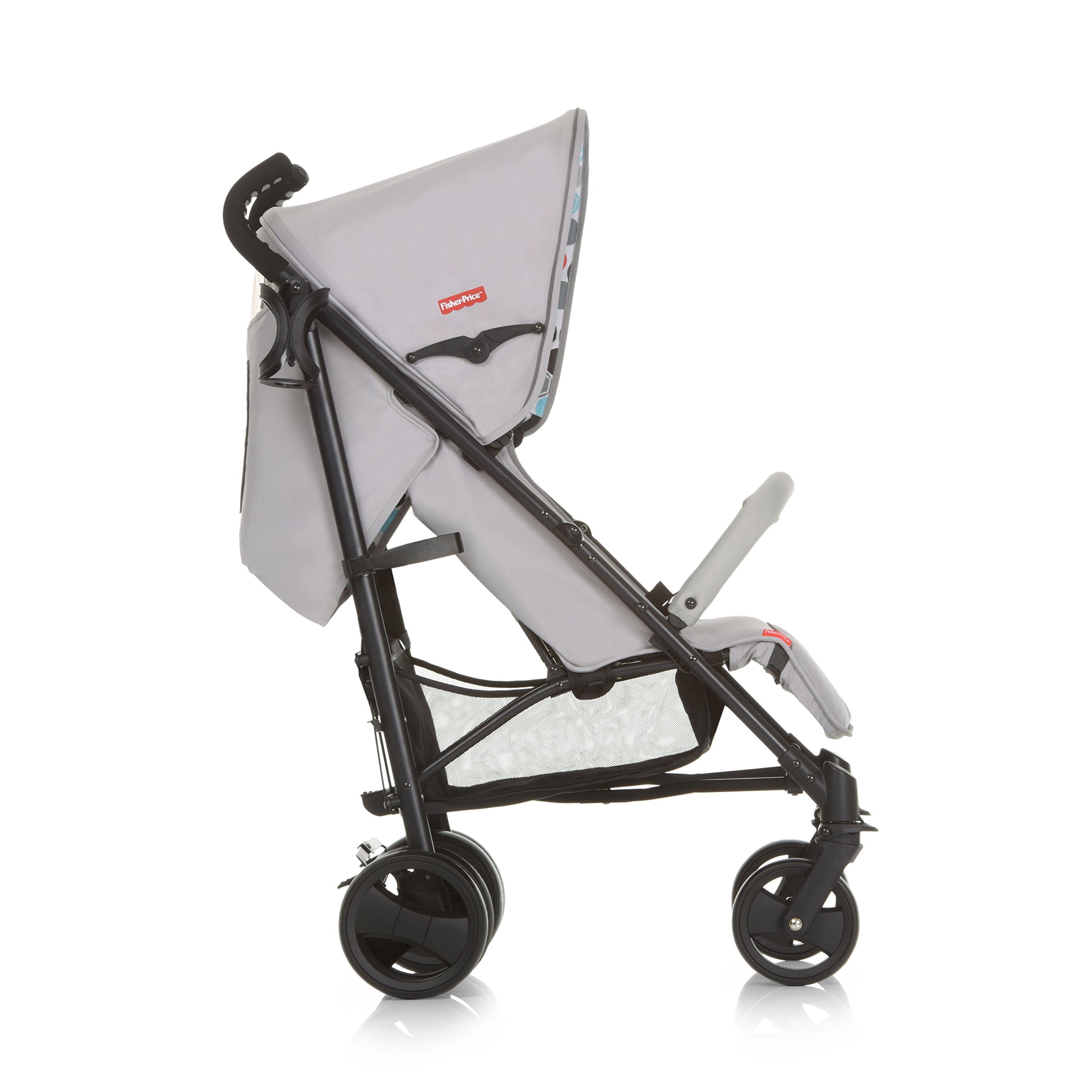Hauck/Fisher Price Go-Guardian Venice Stroller/incl. Bottle Holder/extendable Canopy/Ergonomic Handles, Gumball Grey