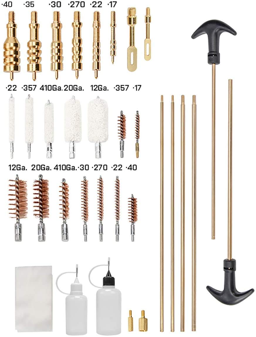 GLORYFIRE Universal Gun Cleaning Kit Hunting Handgun Shotgun Rifle Cleaning Kit for All Guns with Travel Size Case