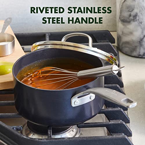 GreenPan SearSmart Hard Anodized Healthy Ceramic Nonstick 10 Piece Cookware Pots and Pans Set, PFAS-Free, Textured Surface, Dishwasher Safe, Oven Safe, Black