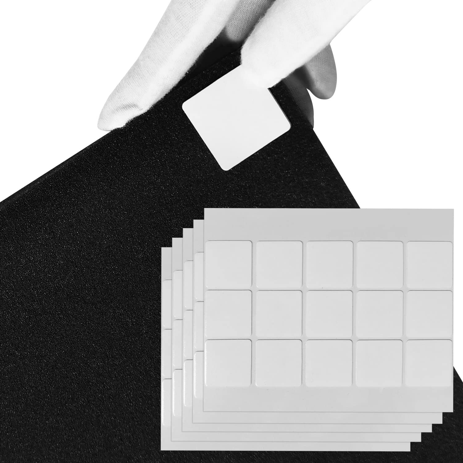 ikaufen 185 Pack Square Double Sided Tape Sticker for Acoustic Soundproofing Foam Panels Mounting, 1.2 inch