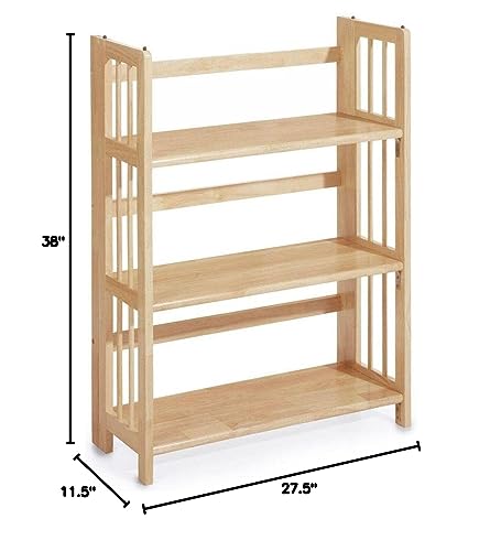 Home Decorators Collection Mission Style 38 x 27.5 Inch Natural Folding/Stacking Bookcase, 27.5" W, Natural