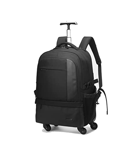 Wheeled Backpack Multifuctional Pull Rod Backpack 21 Inches with Waterproof Cover,Laptop Bag (Blue)